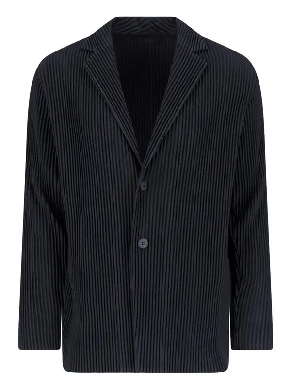 Issey Miyake Pleated Single-breasted Blazer - Black
