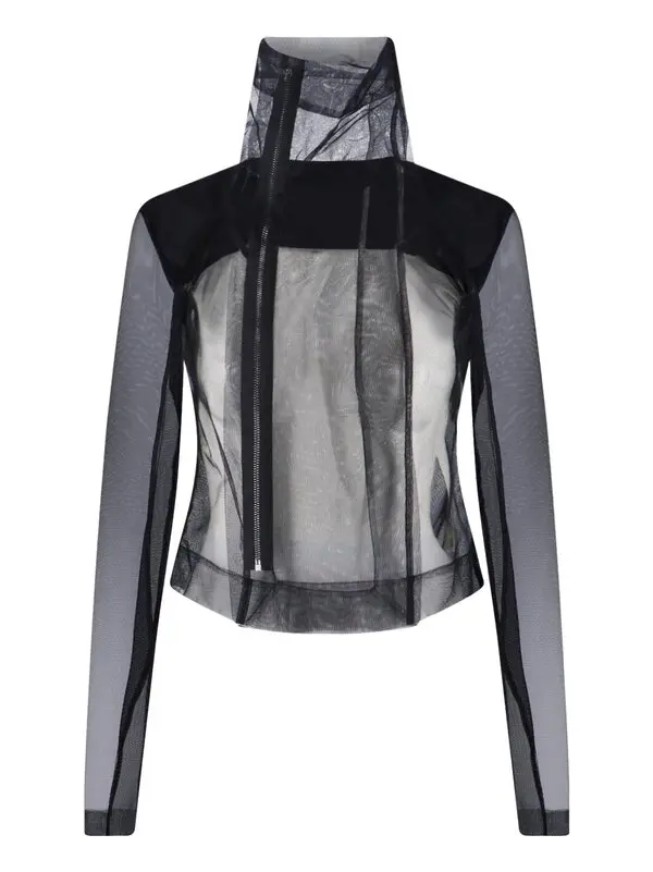 Rick Owens Transparent 'naska Biker' Top - Black