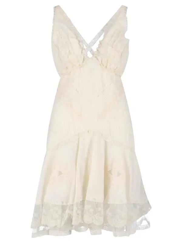 Ermanno Scervino Cotton Muslin Midi Dress - White