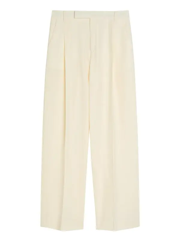 Maria Mcmanus Straight-leg Stretch-wool Trousers - Ivory