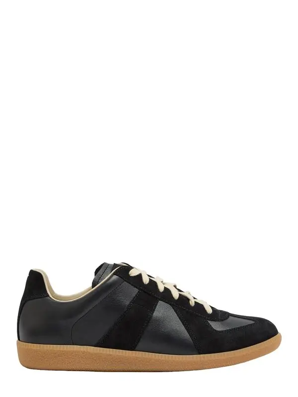 MAISON MARGIELA Replica Panelled Leather Sneakers - Black
