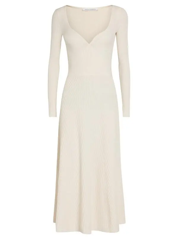 Maria Mcmanus Ribbed-knit Midi Dress - Ivory