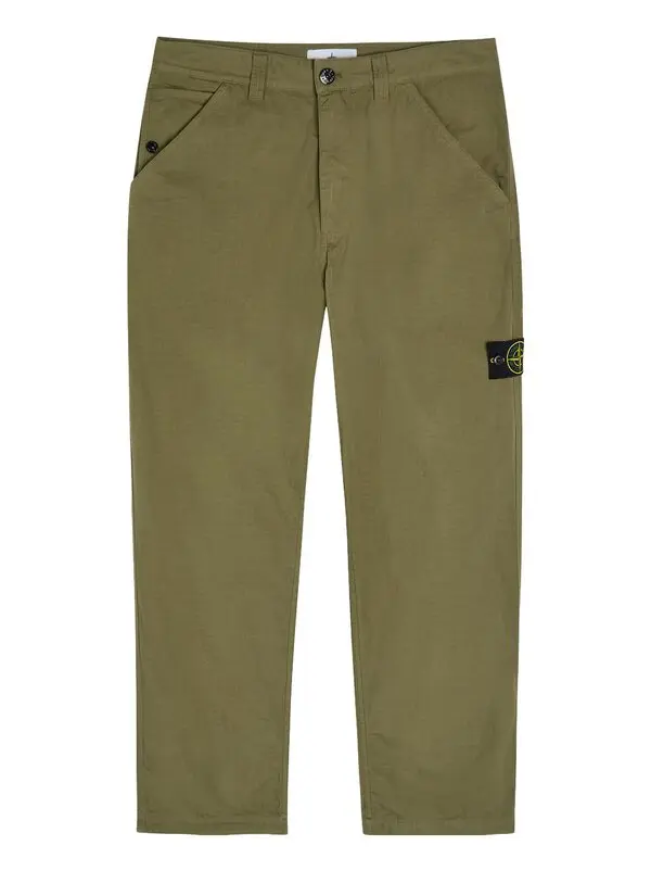 Stone Island Cotton Ripstop Straight-leg Trousers - Green