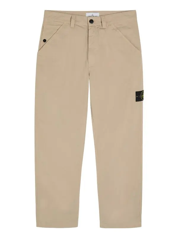 Stone Island Cotton Ripstop Straight-leg Trousers - Sand