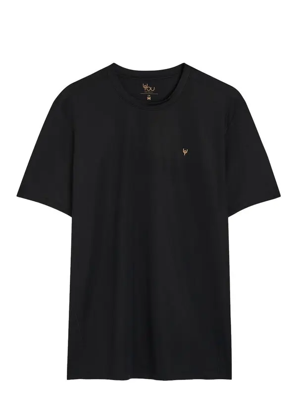 NOW YOU LIVE Shearsby Logo-print Jersey T-shirt - Black