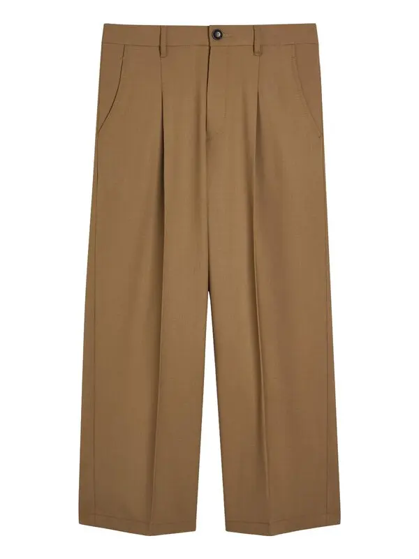 Maria Mcmanus Wide-leg Stretch-wool Trousers - Caramel