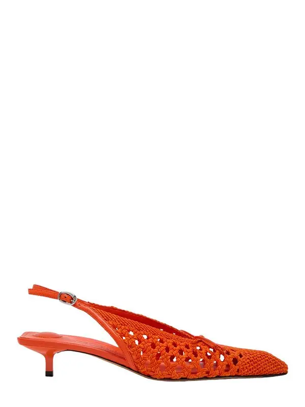 Jacquemus Les Slingbacks Cubisto 35 Leather Slingback Pumps - Orange