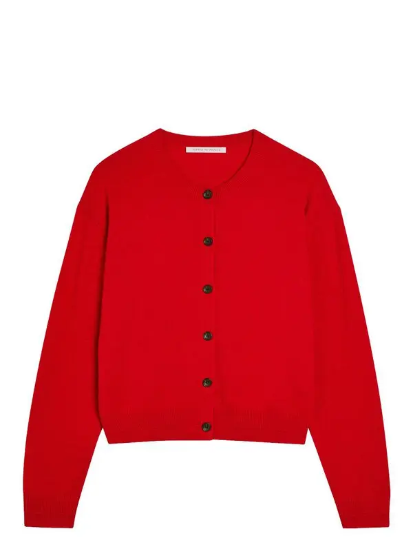 Maria Mcmanus Cashmere And Cotton-blend Cardigan - Red