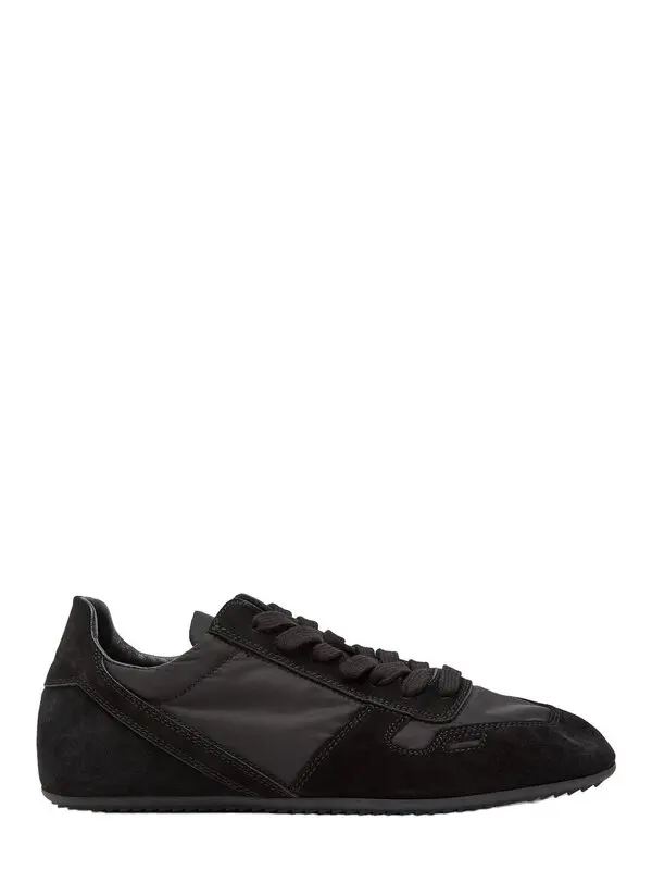 Rick Owens Panelled Suede And Nylon Sneakers - Black