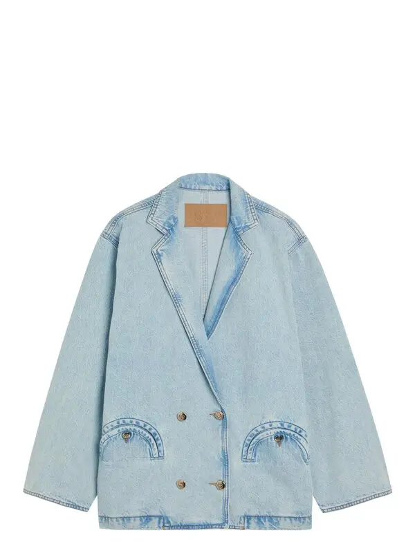 BLAZÉ MILANO Cory Double-breasted Denim Jacket - Light Blue
