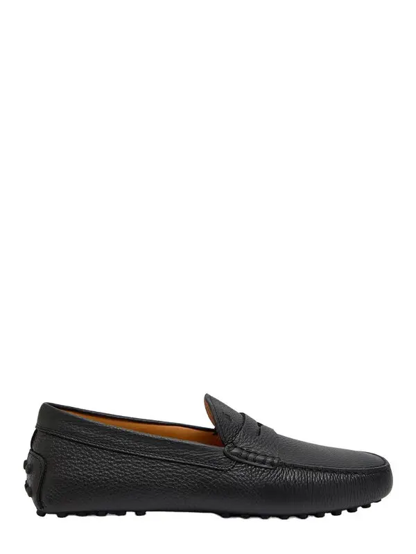 TOD'S Grained Leather Loafers - Black