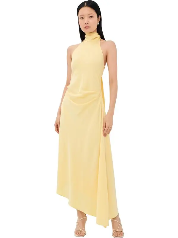 Simkhai Monica Satin Midi Dress - Buttercream
