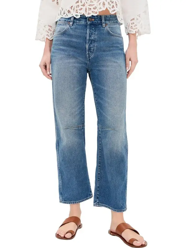 Madewell The Darted Barrel Leg Jeans - Retro Bright Wash