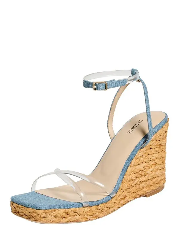 L'Agence Malone Sandals - Blue Denim