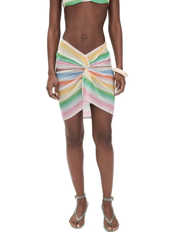 Missoni Knot-front Knit Miniskirt - Multicolor