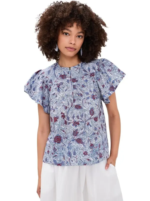 Ulla Johnson Perline Short Sleeve Blouse - Gardenia