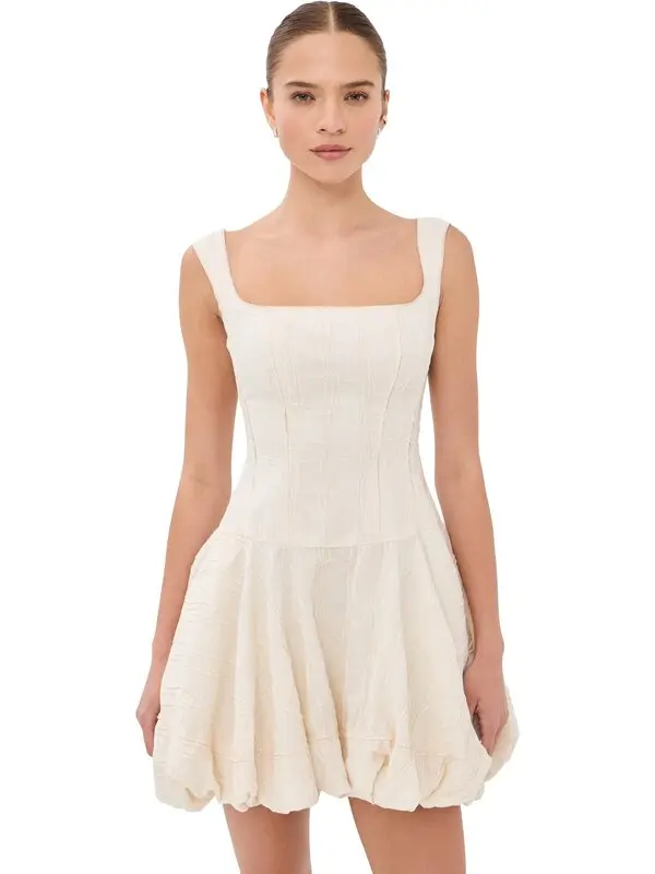 Simkhai Nattie Bubble Mini Dress - White Multi