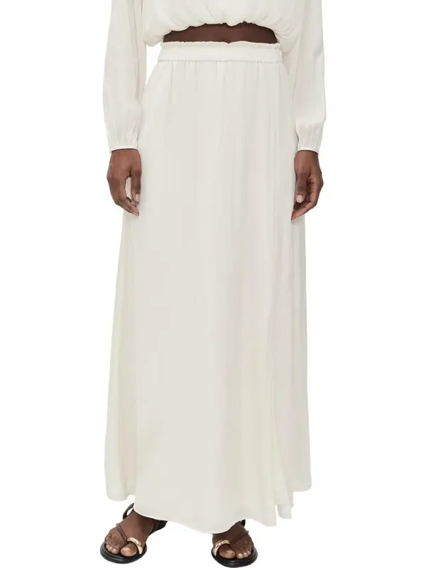 LA LIGNE Satin Midi Skirt - Ivory