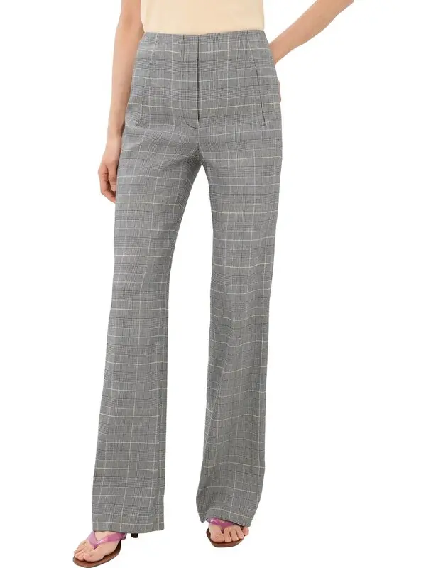 Veronica Beard Jude Houndstooth Trousers - Black Multi