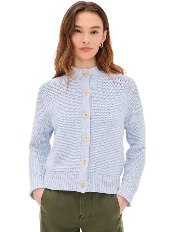 ALEX MILL Nico Chunky Cotton Cardigan - Calm Blue