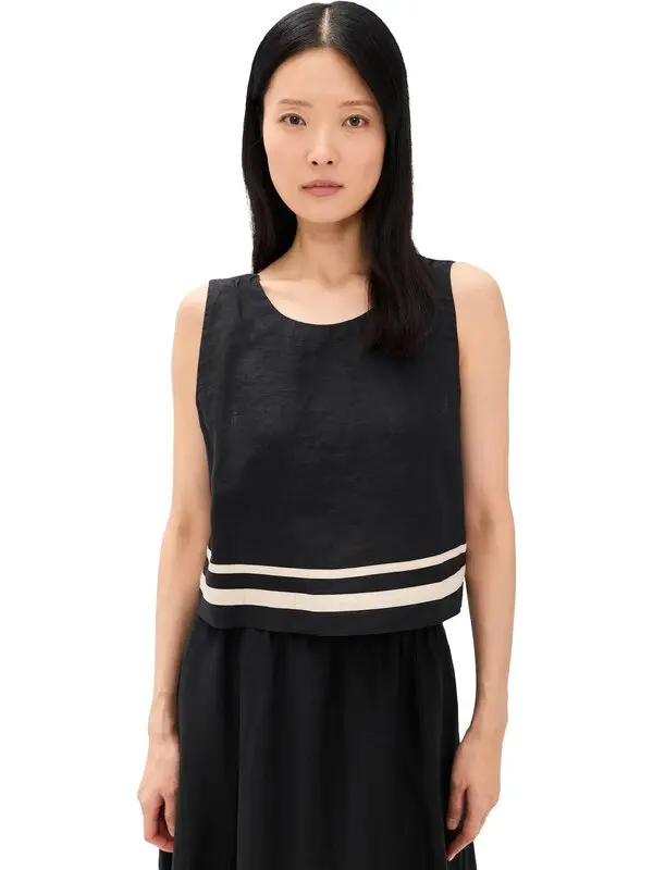 Xirena Leni Sleeveless Top - Black Linen