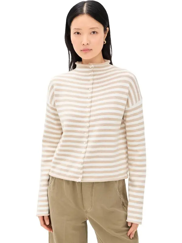 ALEX MILL Taylor Cardigan - Sand/ivory