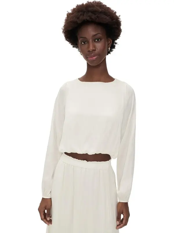 LA LIGNE Long Sleeve Fleur Top - Ivory