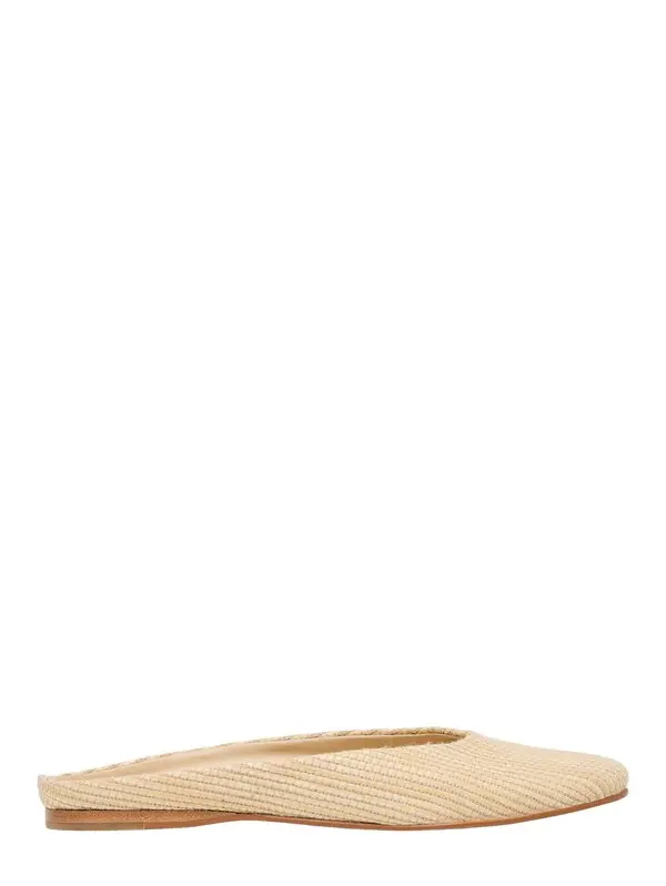 DOLCEVITA Eila Raffia Slip-on Flats - Lt Natural Raffia