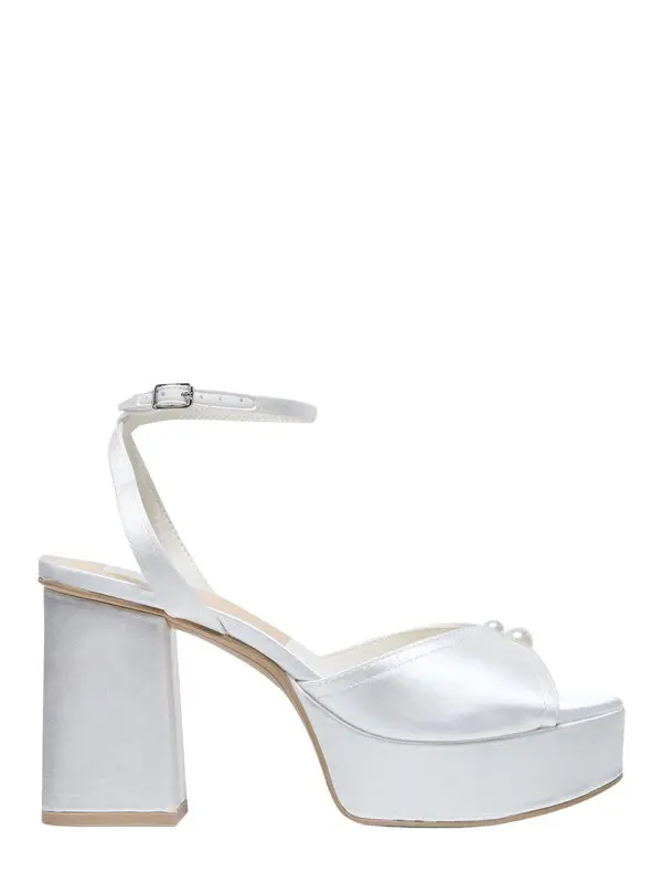 DOLCEVITA Bryla Satin Platform Heels - White Satin