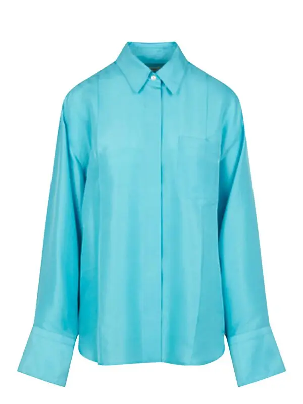 HEIRLOME Francis Silk Shirt - Turquoise