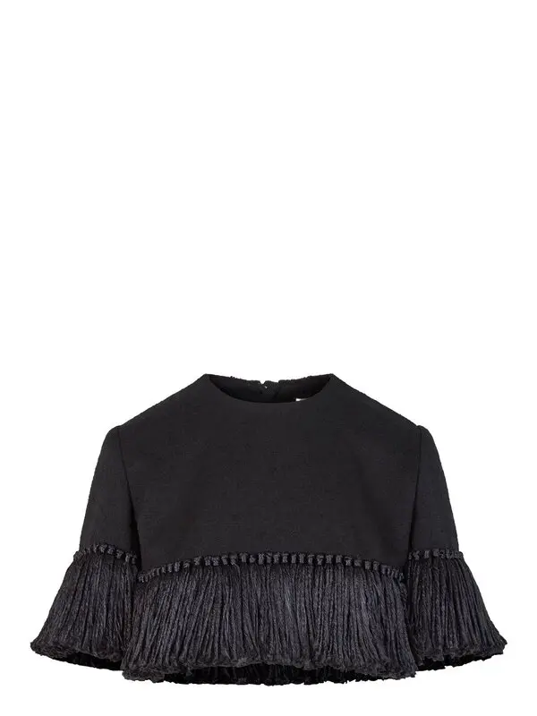 HEIRLOME Matilde Wool-blend Fringed Top - Black