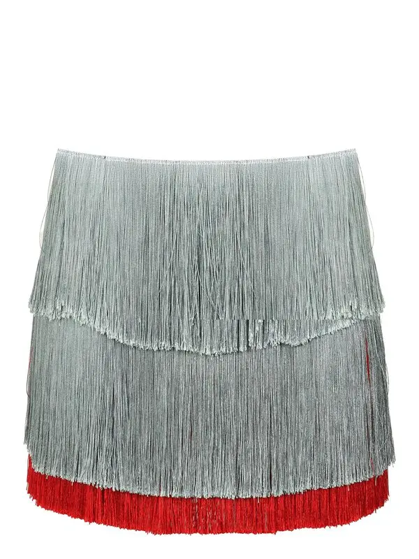 FRANCESCA MIRANDA Starlight Fringe Silk-blend Mini Skirt - Blue