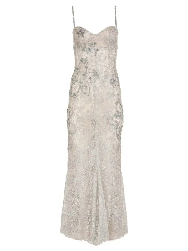 FRANCESCA MIRANDA Bruma Lace Maxi Dress - Silver