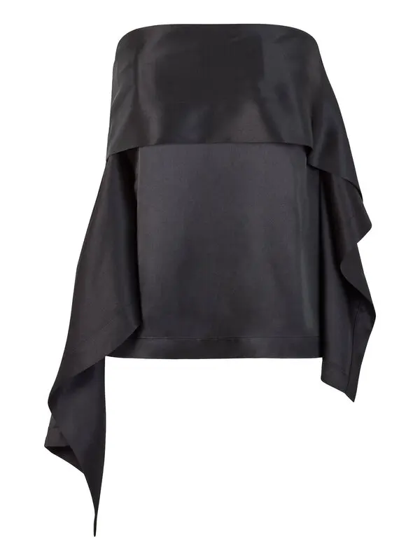HEIRLOME Rosario Silk Satin Top - Black