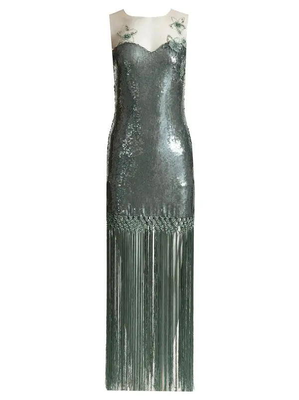 FRANCESCA MIRANDA Lumina Sequined Maxi Dress - Blue