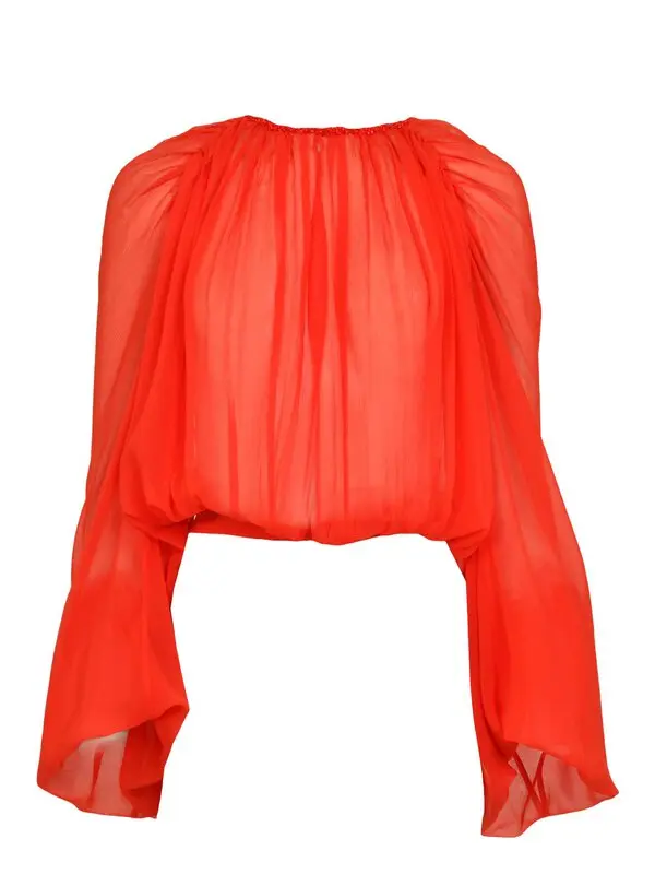 FRANCESCA MIRANDA Aire Forma Silk Top - Red
