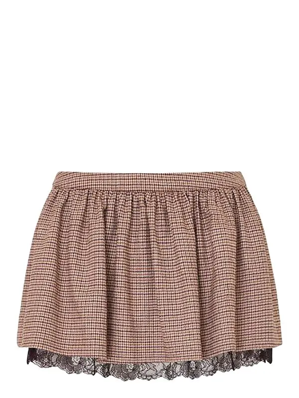 LoveShackFancy Catriona Gathered Wool-blend Mini Skirt - Brown