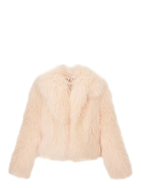 LoveShackFancy Shearling Jacket - Light Pink