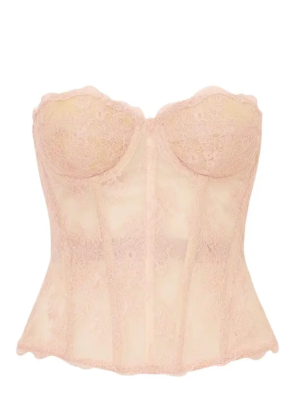 LoveShackFancy Chara Corset Top - Pink