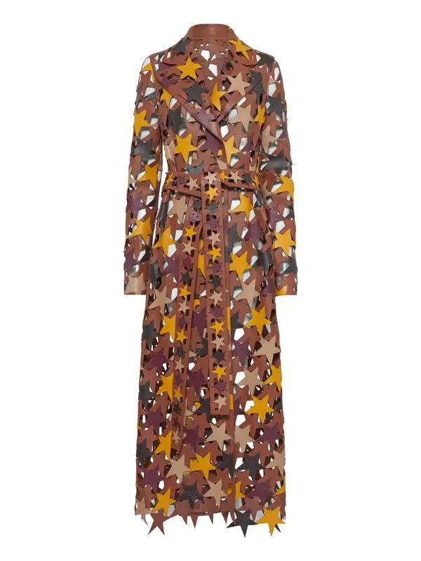 Gabriela Hearst Nuria Patchwork Stars Trench Coat - Multi