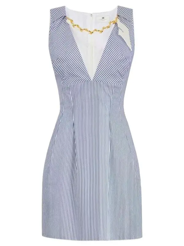 Elisabetta Franchi Striped Chain Mini Dress - Blue