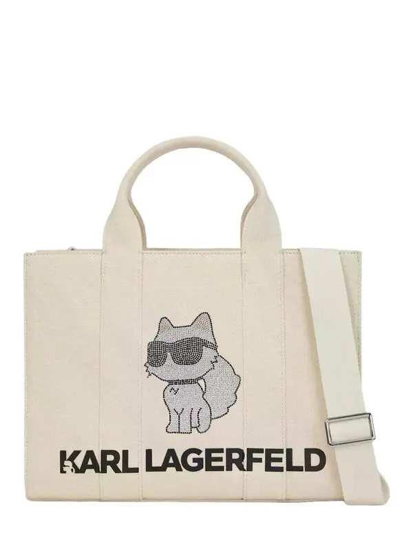 Karl Lagerfeld Crystal-embellished Tote Bag - Neutrals