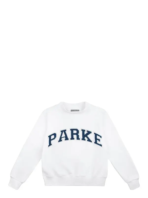PARKE Varsity Mockneck - White/navy Blue