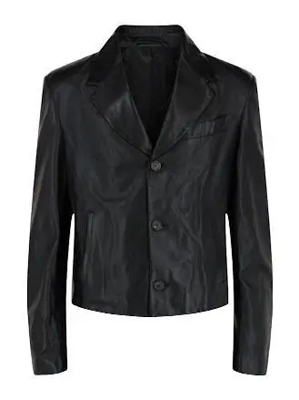 FERRAGAMO Leather Blazer - Black