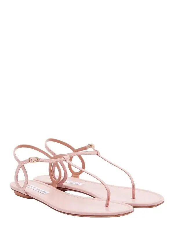 AQUAZZURA Almost Bare Leather Thong Sandals - Pink