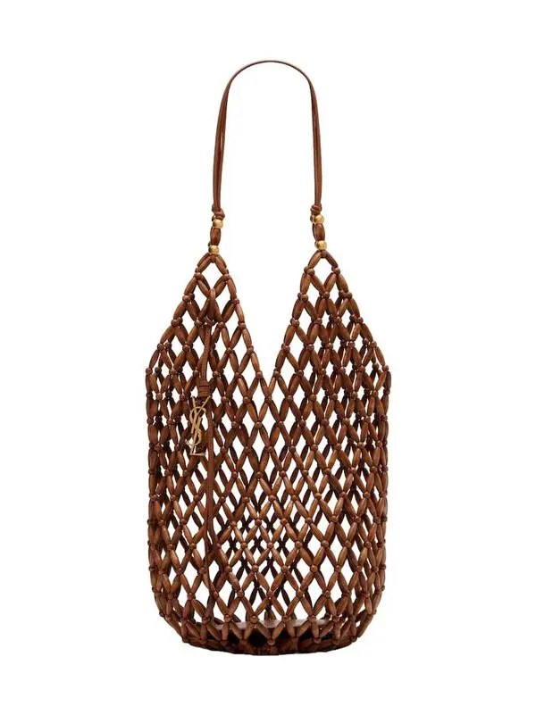 Saint Laurent Beaded Tote Bag - Brown