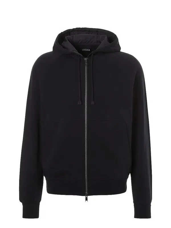 Zegna Cotton-blend Hoodie - Blue