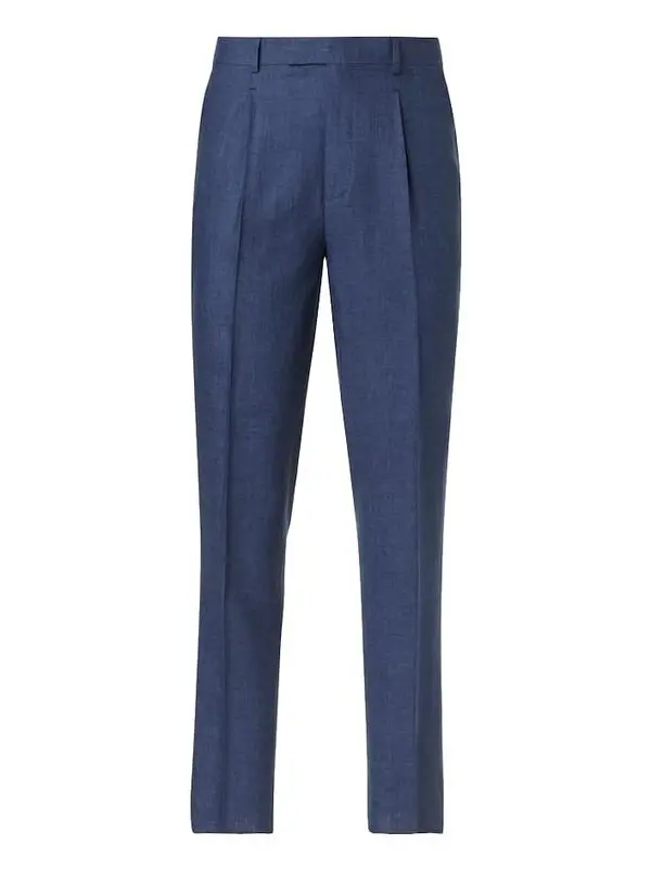 Zegna Linen Slim Pants - Blue