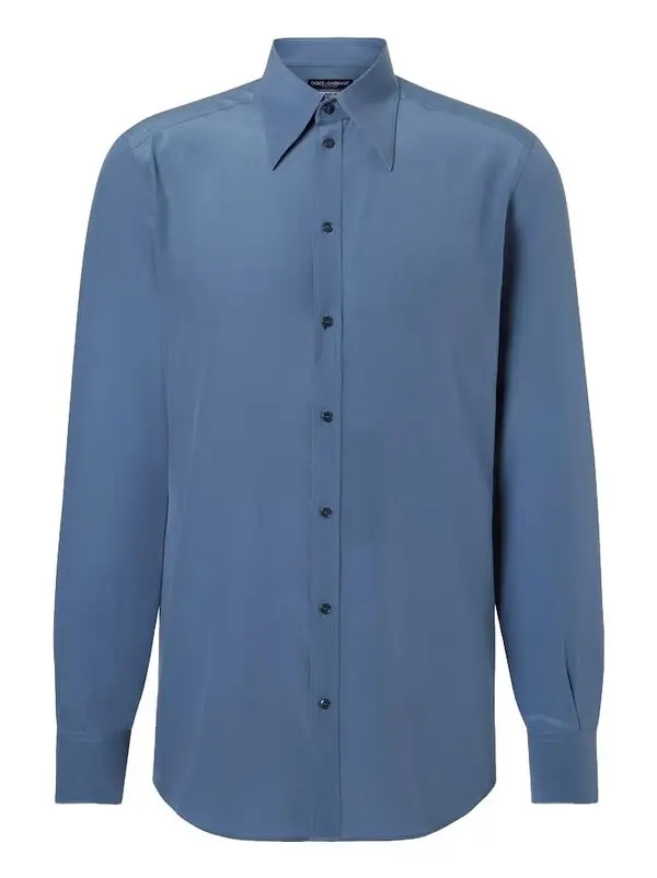 Dolce & Gabbana Silk Crêpe De Chine Shirt - Blue