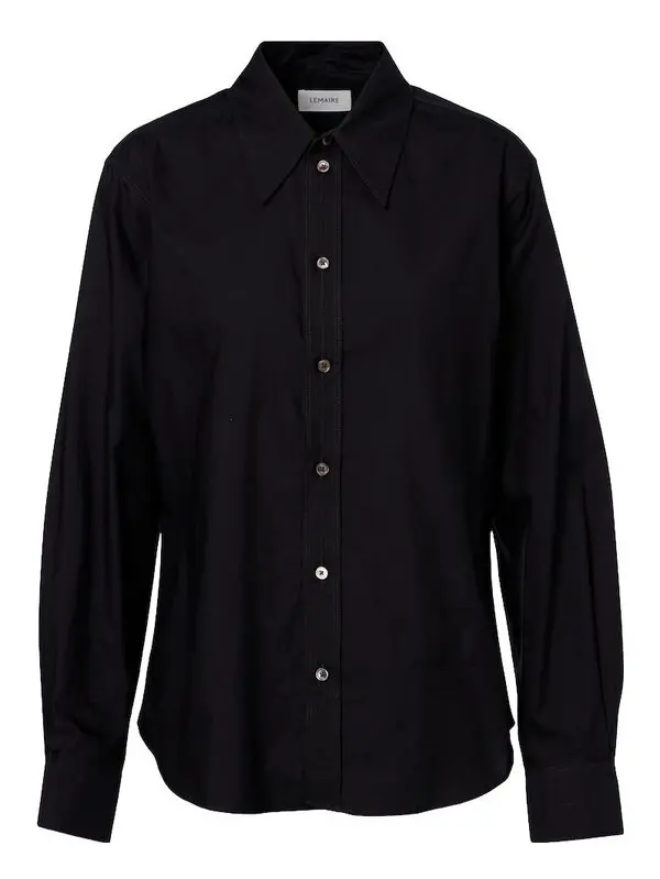 LEMAIRE Cotton And Silk Shirt - Black
